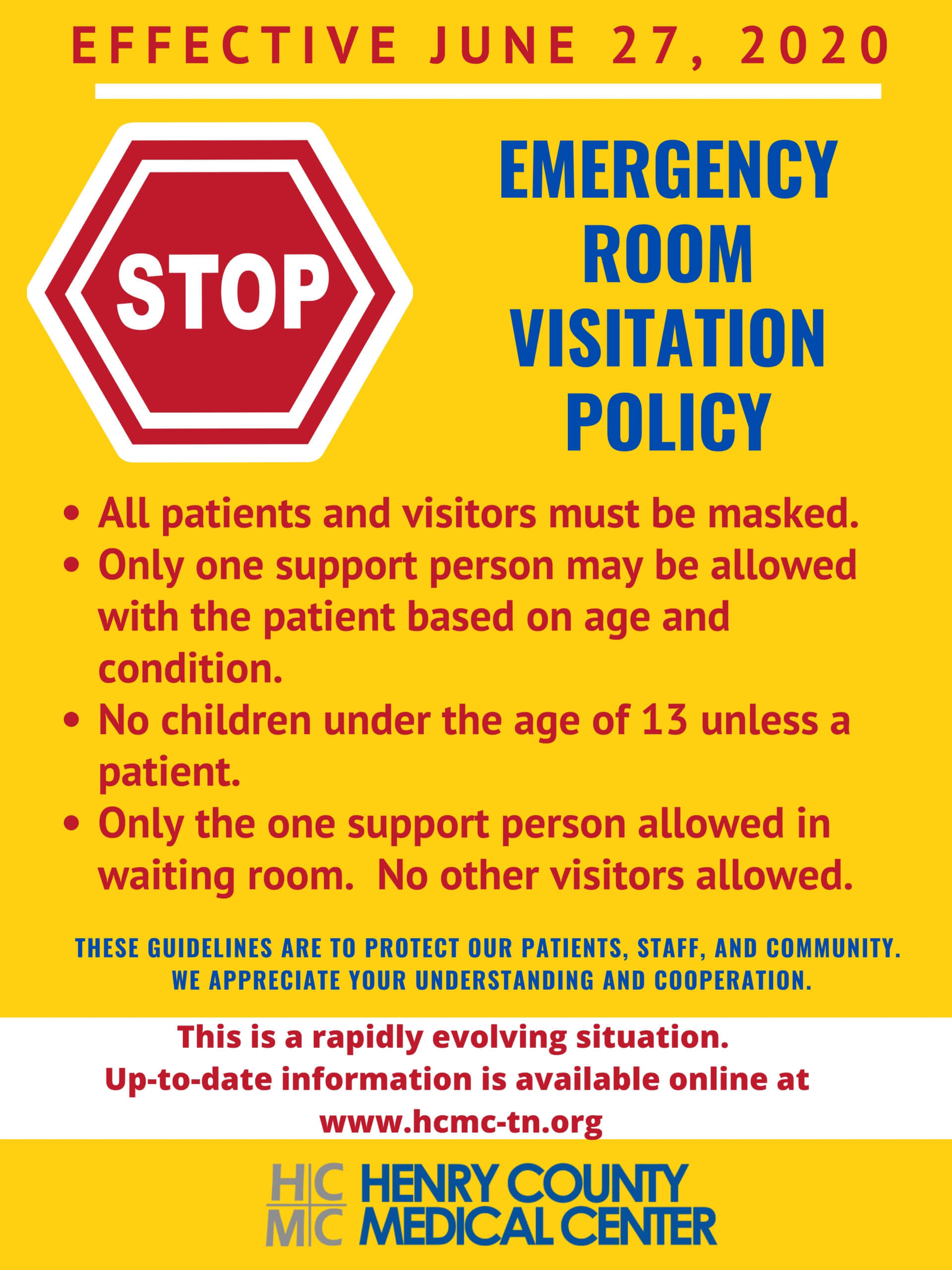 HCMC Updates Visitation Policy and Provides New COVID-19 Updates to ...